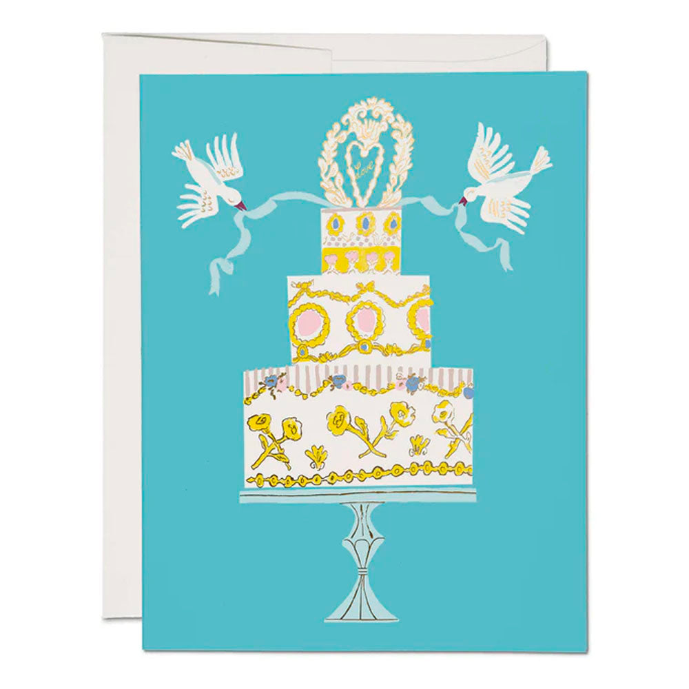 Love Cake Foil Wedding Greeting Cardi